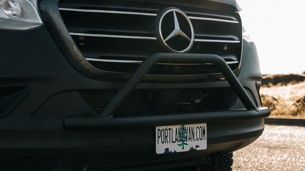 J6 Rack for Mercedes Sprinter Vans Light Bar, Nudge Bar and Brush Guar ...